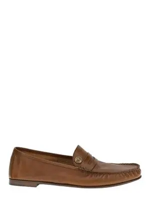 Versace Leather Loafers - Brown