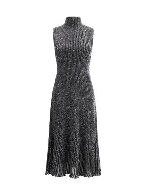 Alaïa ALAÏA Sequined Midi Dress Gray