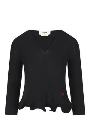 Fendi FENDI Wool V-Necked Sweater Multicolor