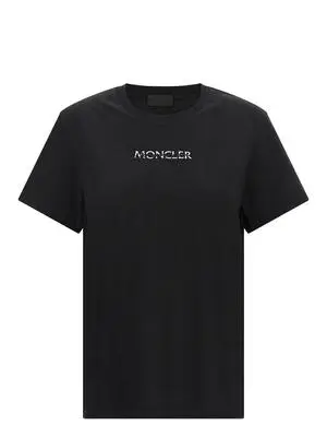 Moncler Logo Embroidery T-shirt - Black
