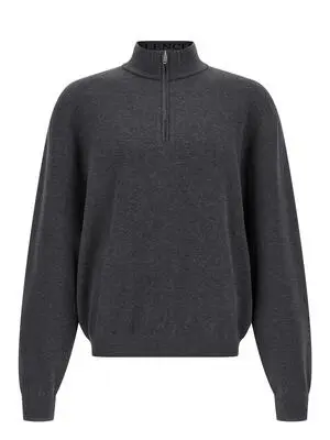Balenciaga Balenciaga Men Half Zip Sweater Gray