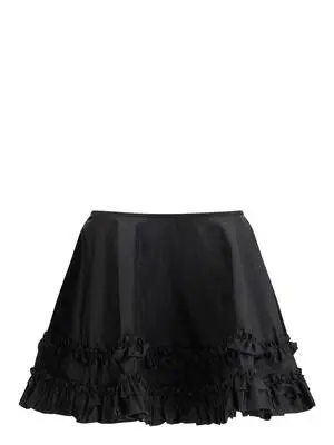 GANNI Duchesse Nylon Mini Frill Skirt - Black