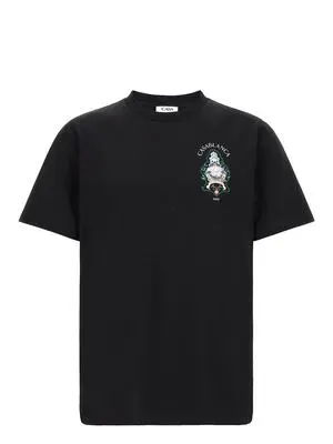 Casablanca T-shirt With 'hotel Emblem' Print - Black