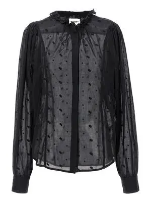 Isabel Marant Étoile Embroidered Cotton Shirt - Black