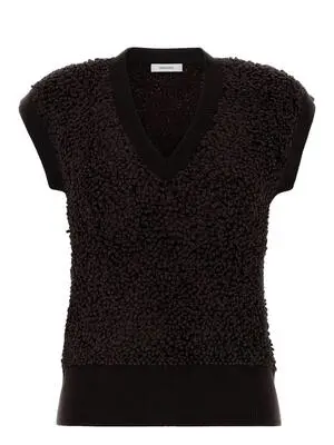 FERRAGAMO Dark Boucle Vest - Brown