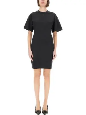 COURREGES Short Cotton Dress - Black