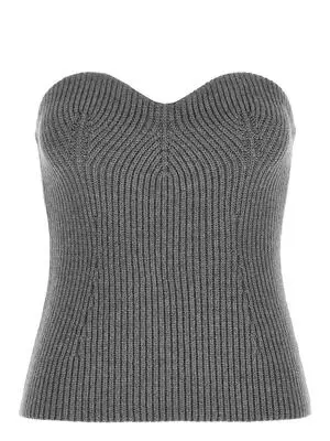 JIL SANDER JIL SANDER Off-The-Shoulder Bustier Top Gray