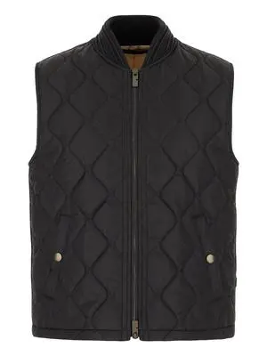 Burberry Quilted Zip Up Vest - Multicolor