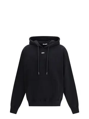 Off-White Cotton Hoodie - Black