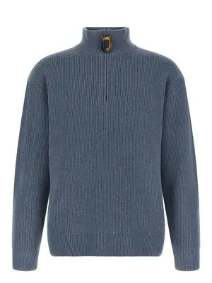 JW Anderson Half-zip Ribbed Knit Sweater - Blue