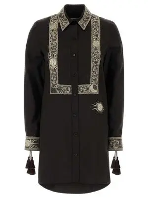 Burberry Silk Shirt Dress - Brown