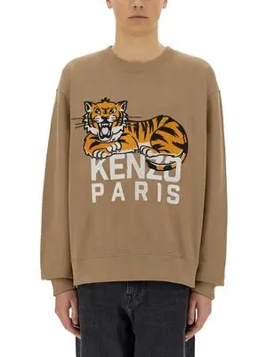Kenzo Happy Tiger Crewneck Sweatshirt - Cream