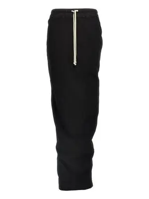 Rick Owens Cotton Maxi Skirt - Black