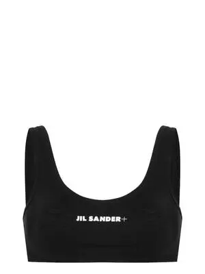 JIL SANDER Logo Bikini Top - Black
