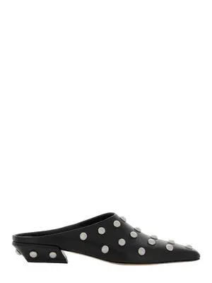 Paris Texas Bella Leather Mules - Black