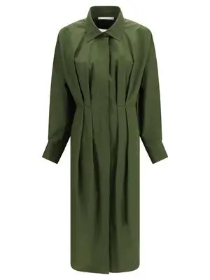 Givenchy Cotton Poplin Shirt Dress - Green