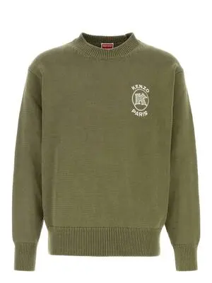 Kenzo Olive Cotton Sweater - Green