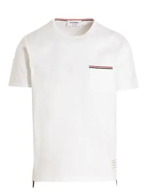 Thom Browne Logo Band Jersey T-shirt - White