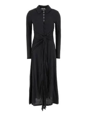 GANNI Dark Grey Jersey Shirt Dress - Gray