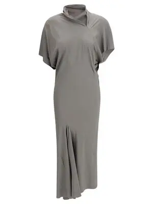 Rick Owens Asymmetric Midi Dress - Gray