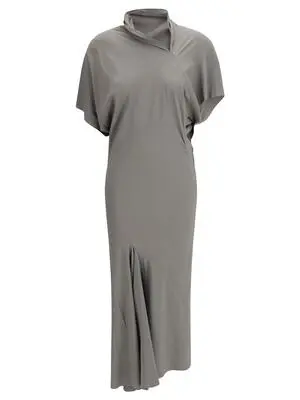 Rick Owens Asymmetric Midi Dress - Gray