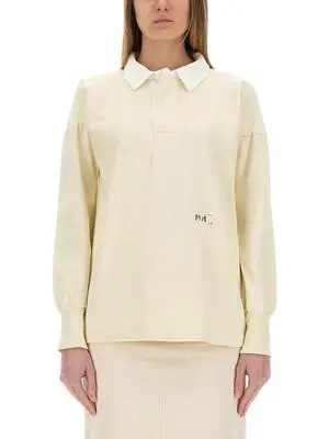 MAISON MARGIELA Maison Margiela Printed Polo Shirt Cream