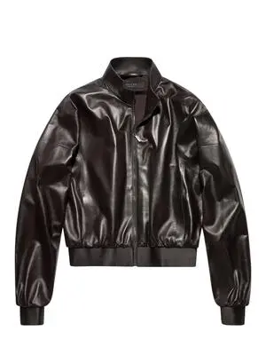 Gucci Soft Nappa Leather Bomber Jacket In Dark - Brown
