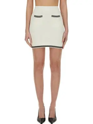 SELF-PORTRAIT SELF-PORTRAIT Jacquard Skirt Cream
