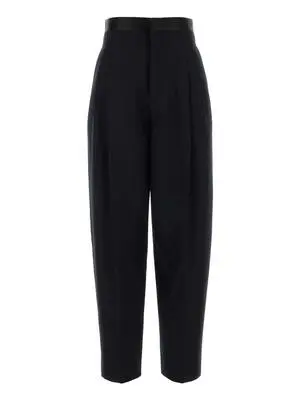 Bottega Veneta Midnight Wool Wide-leg Pant - Blue