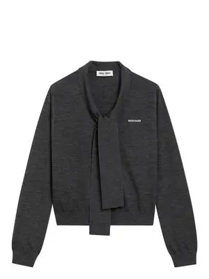 Miu Miu MIU MIU Virgin Wool Cardigan Gray