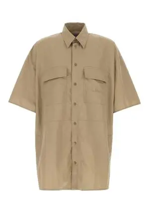 Balenciaga Cappuccino Tech Fabric Oversize Shirt - Brown
