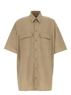 Balenciaga Cappuccino Tech Fabric Oversize Shirt - Brown