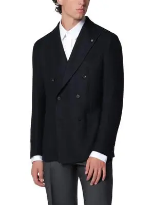 Tagliatore Double-breasted Jacket In Wool - Blue