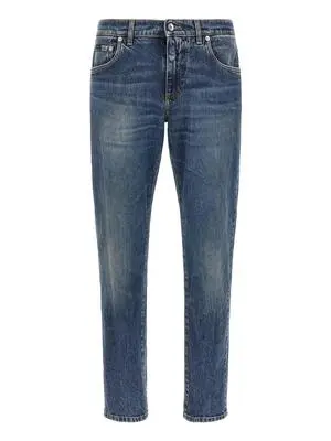 Dolce & Gabbana Logo Plaque Jeans - Blue