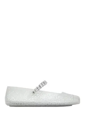 JIMMY CHOO Crystal-embellished Ballerinas - Silver