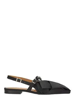 GANNI GANNI Satin Ballerina Flats Black