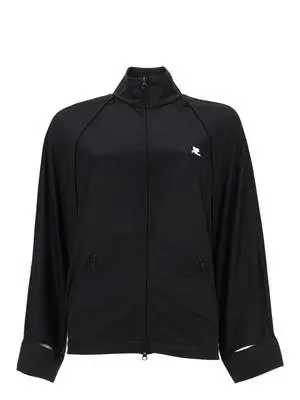 COURREGES Cut-out Sleeve Track Jacket - Black