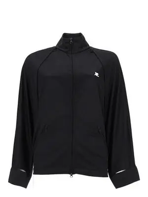 COURREGES Cut-out Sleeve Track Jacket - Black
