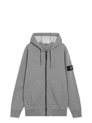 Stone Island Cotton Hooded Sweatshirt - Gray