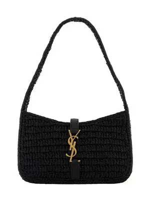 Saint Laurent Raffia Mini Le 5 À 7 Handbag - Black