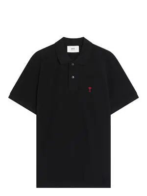 AMI Paris De Coeur Polo Shirt - Black