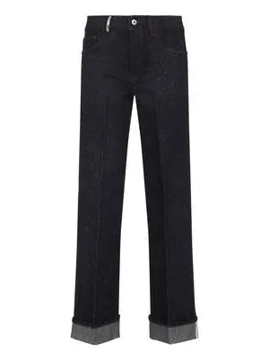 Burberry Cotton Denim Straight-leg Jeans - Blue