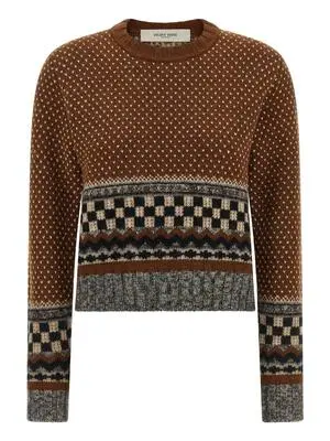 GOLDEN GOOSE Journey Jacquard Sweater - Brown