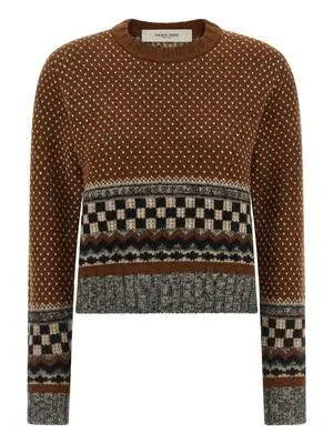 GOLDEN GOOSE Journey Jacquard Sweater - Brown