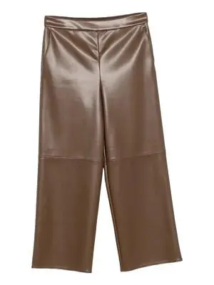 Max Mara S Leather-look Cropped Pants - Multicolor