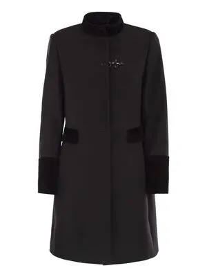 FAY Wool Cloth Coat - Black