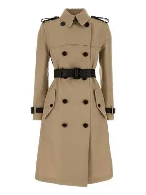 Burberry Gabardine Trench Coat - Brown