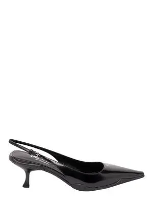 Prada Brushed Leather Slingback Pumps - Multicolor