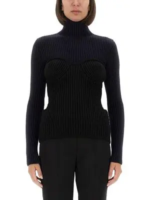 JEAN PAUL GAULTIER Shirt With Corset - Blue