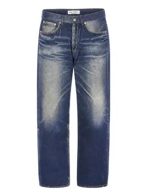Our Legacy Printed Organic Cotton Denim Jeans - Blue